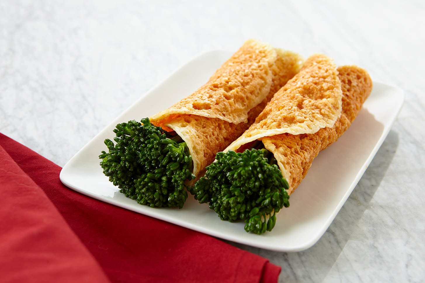 Crispy Folios® Cheese Wraps™ Grilled Broccolini Bundles | Cheese Folios