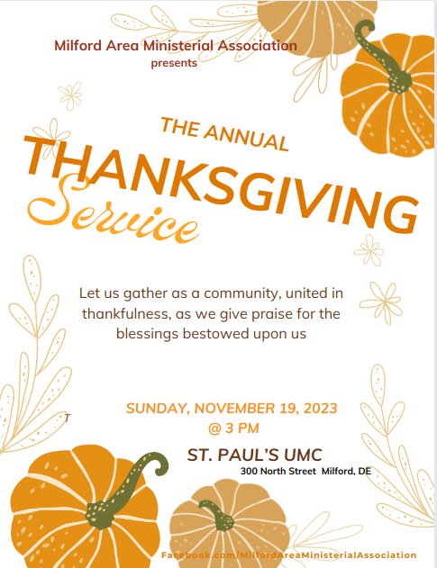 Annual Community Thanksgiving Service Sunday, Nov 19th at 3pm | Bay to ...