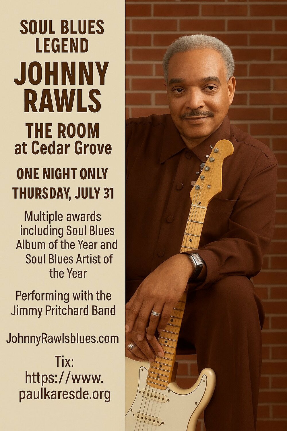 Johnny Rawls to perform at The Room at Cedar Grove July 21 | Bay to Bay ...