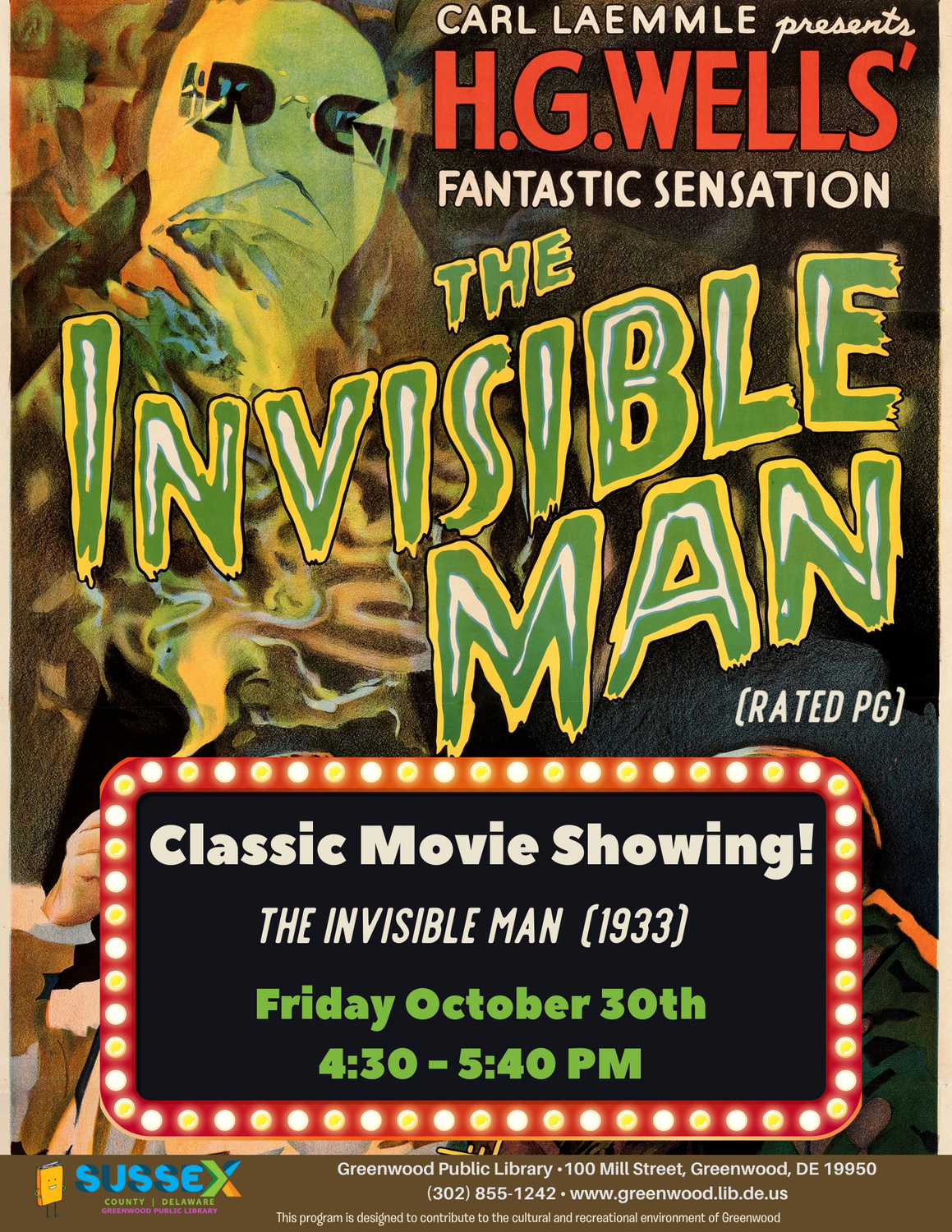 "The Invisible Man (1933)"- Movie Showing | Bay to Bay News
