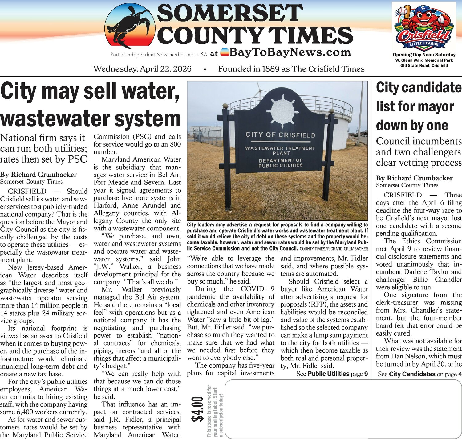 Somerset County Times - April 22, 2026 | Somerset County Times