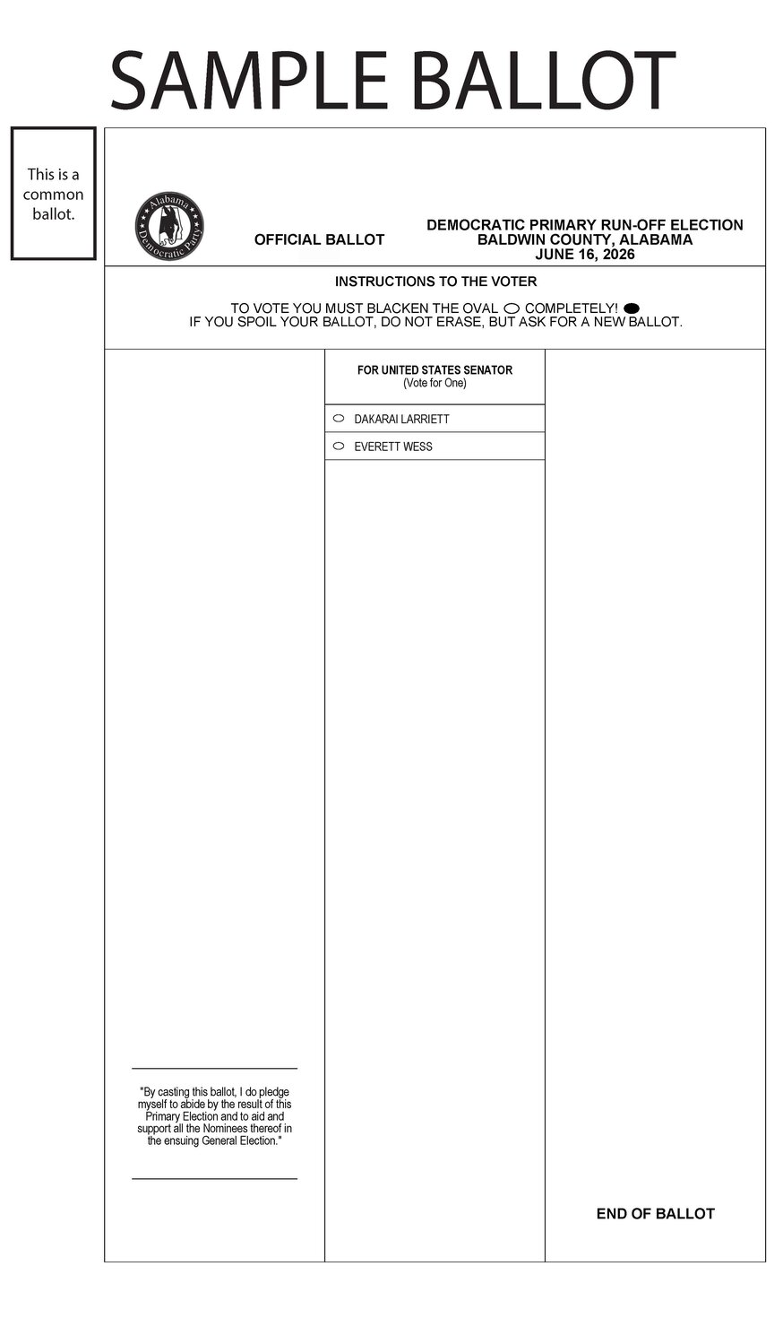 Runoff elections 2026: Sample ballot for Baldwin County voters - Gulf ...