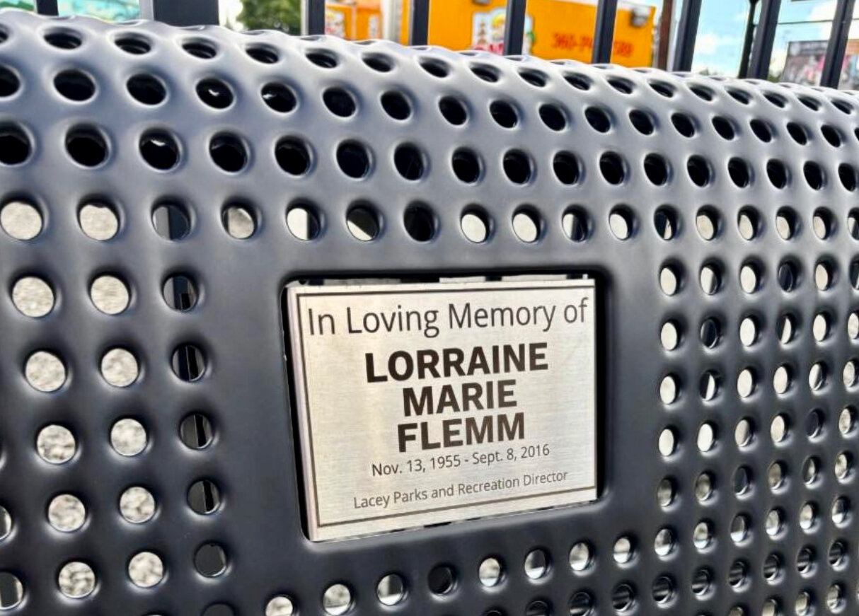 Lacey dedicates memorial bench to late Parks Director Lorraine Marie ...