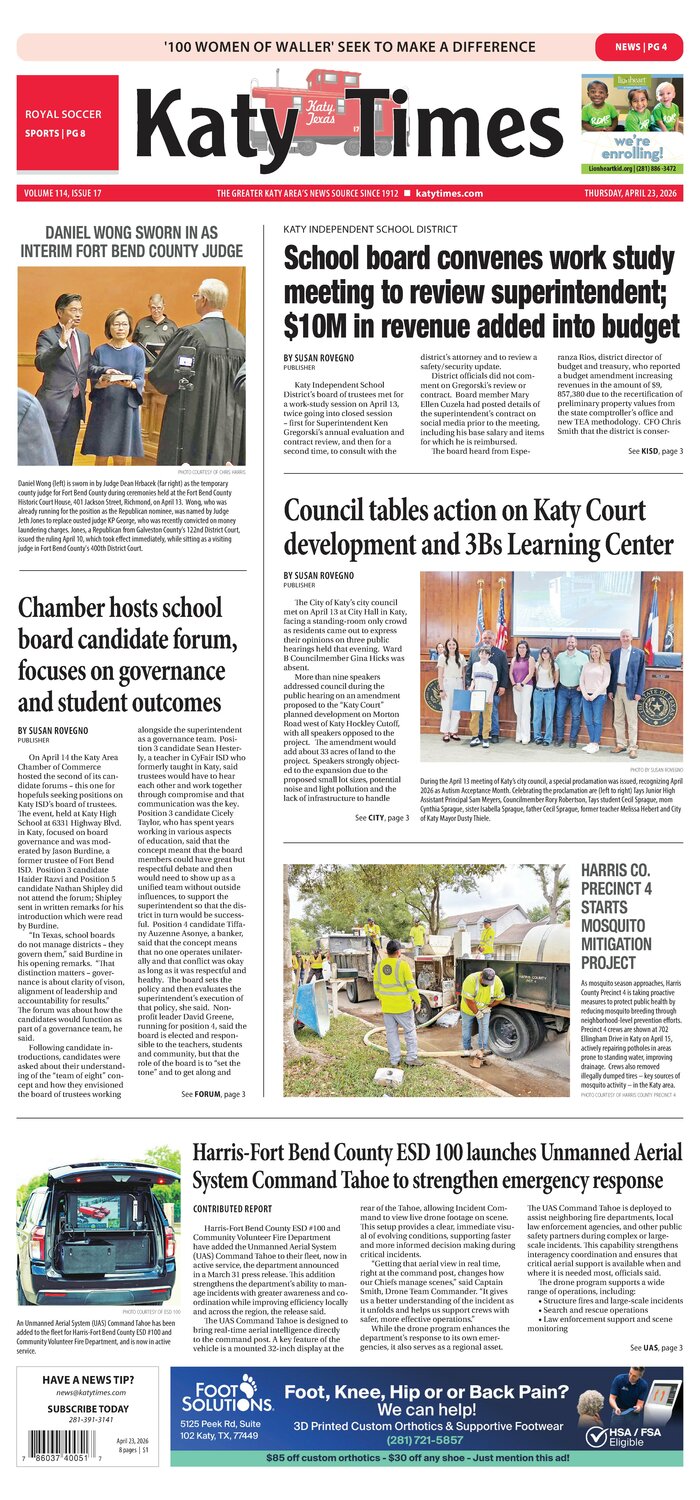 Katy Times, April 23, 2026 | Katy Times