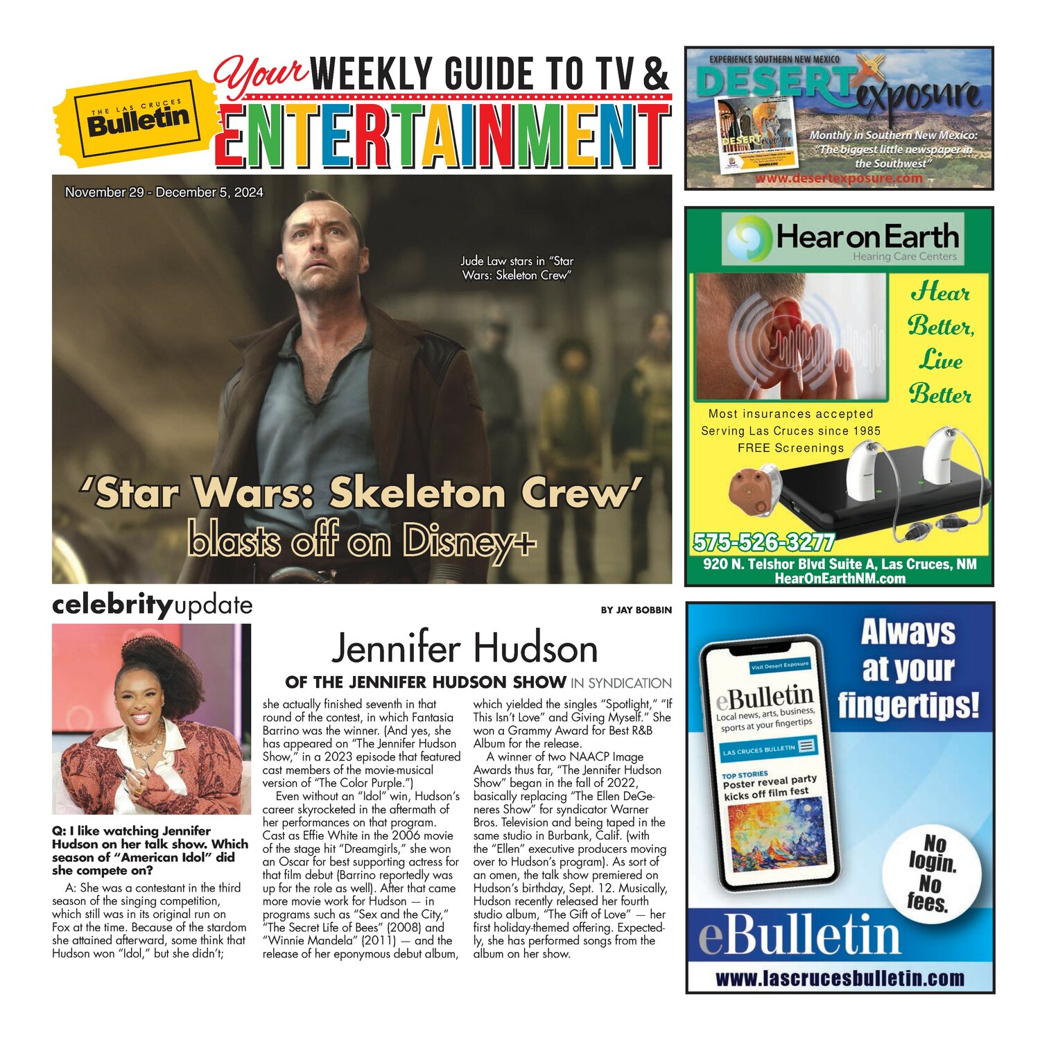 11/29/24 TV-ENTERTAINMENT GUIDE WEEKLY | Las Cruces Bulletin