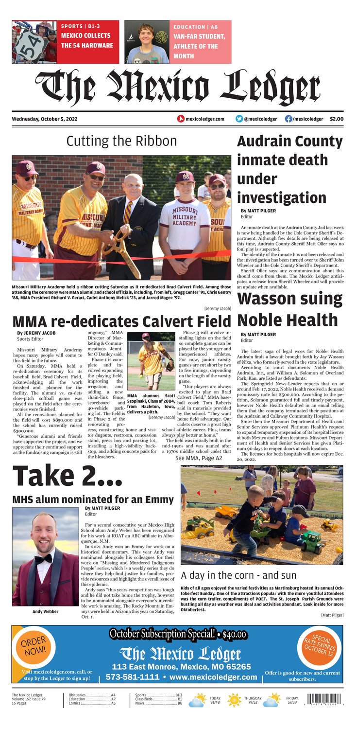 October 5, 2022 edition - The Mexico Ledger