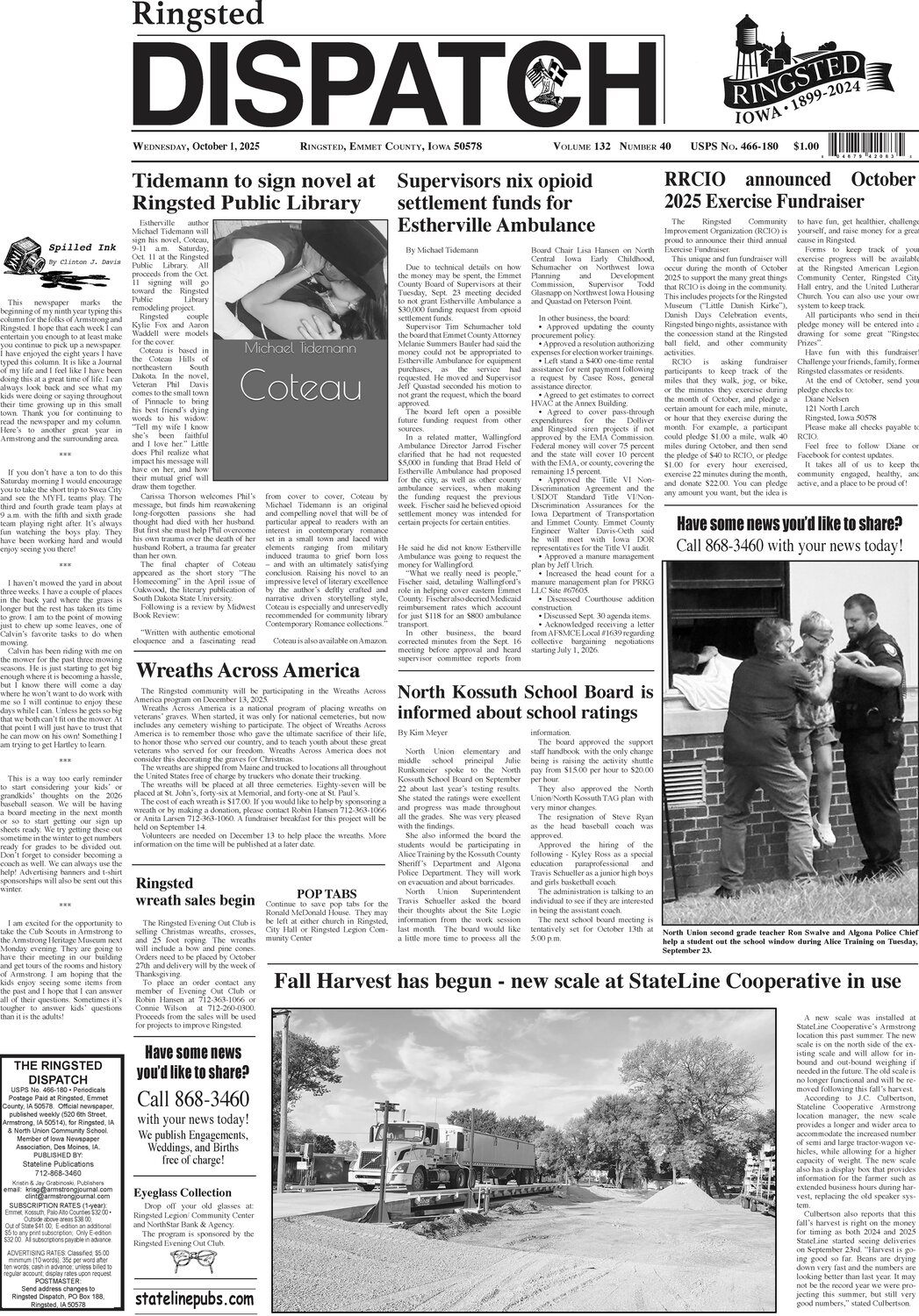 Ringsted Dispatch 10-01-2025 | Ringsted Dispatch