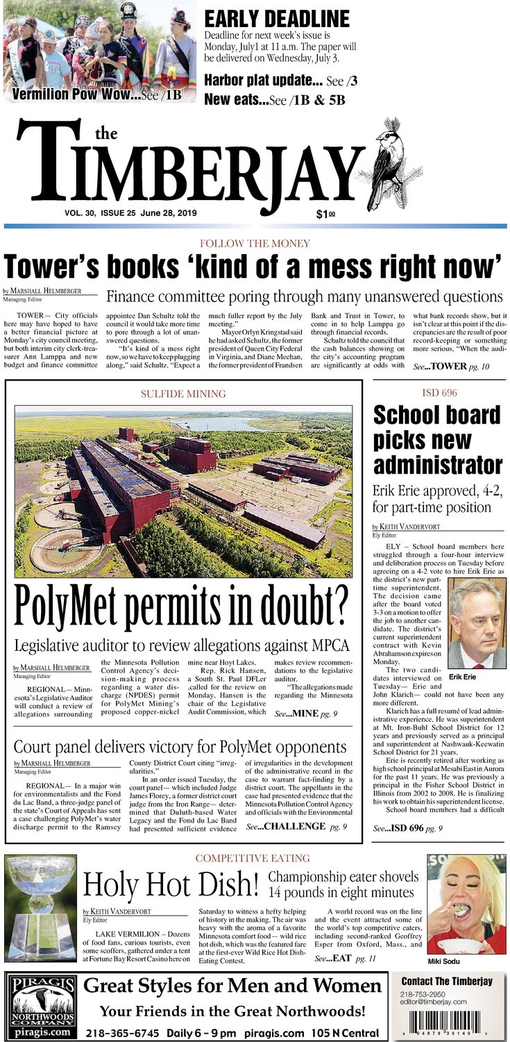 June 28, 2019 e-edition - The Timberjay