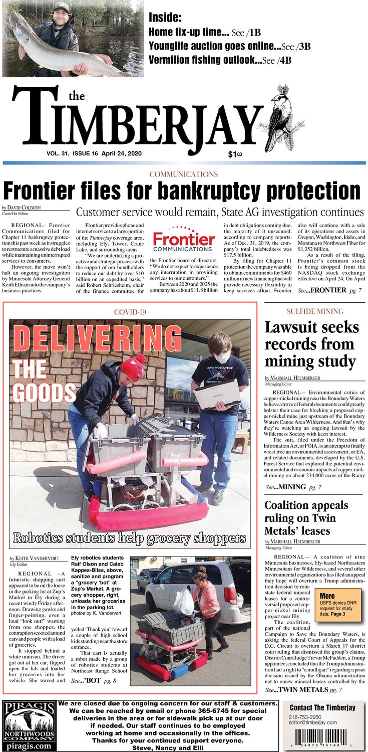 April 24, 2020 e-edition - The Timberjay