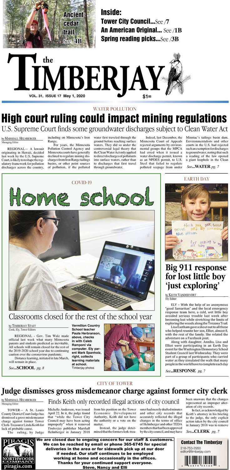May 1, 2020 e-edition - The Timberjay