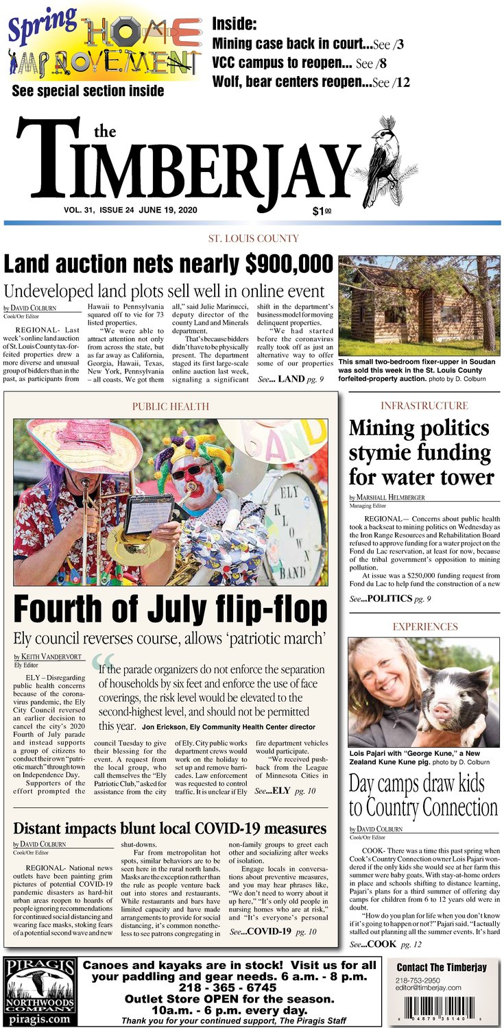 June 19, 2020 e-edition - The Timberjay