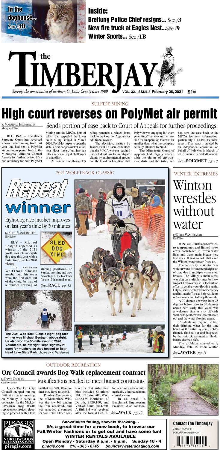 February 26, 2021 e-edition - The Timberjay