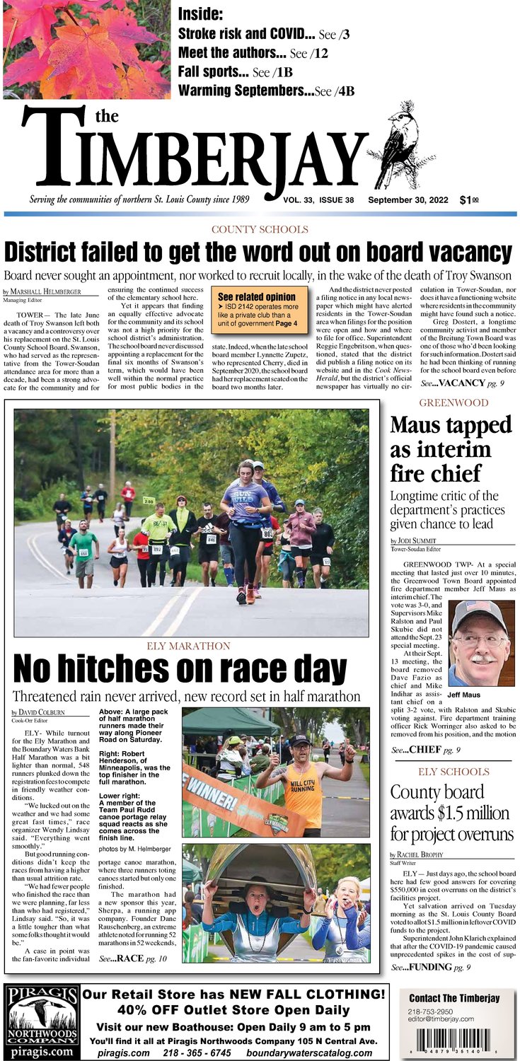 September 30, 2022 e-edition - The Timberjay