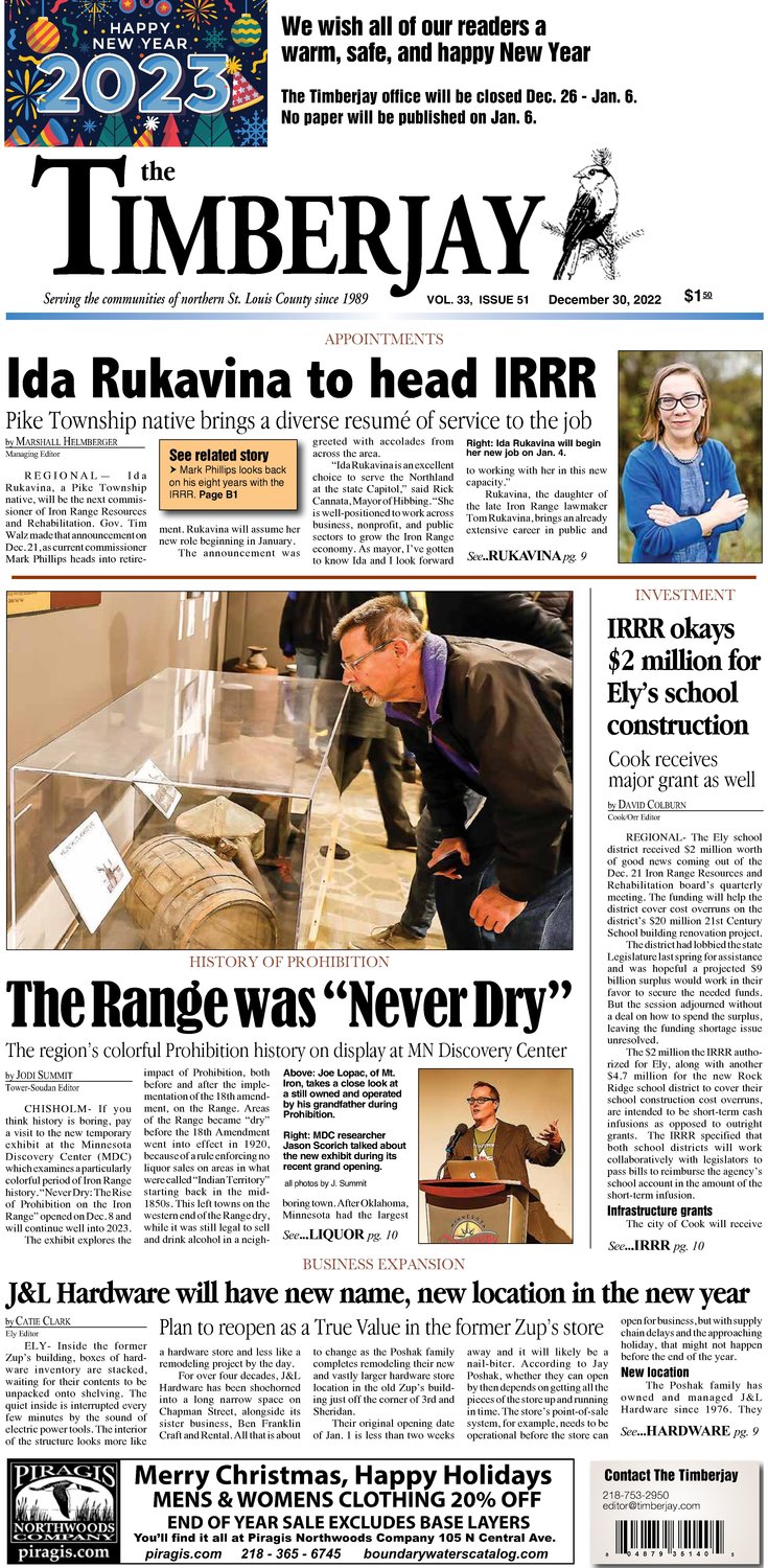 December 30, 2022 e-edition - The Timberjay