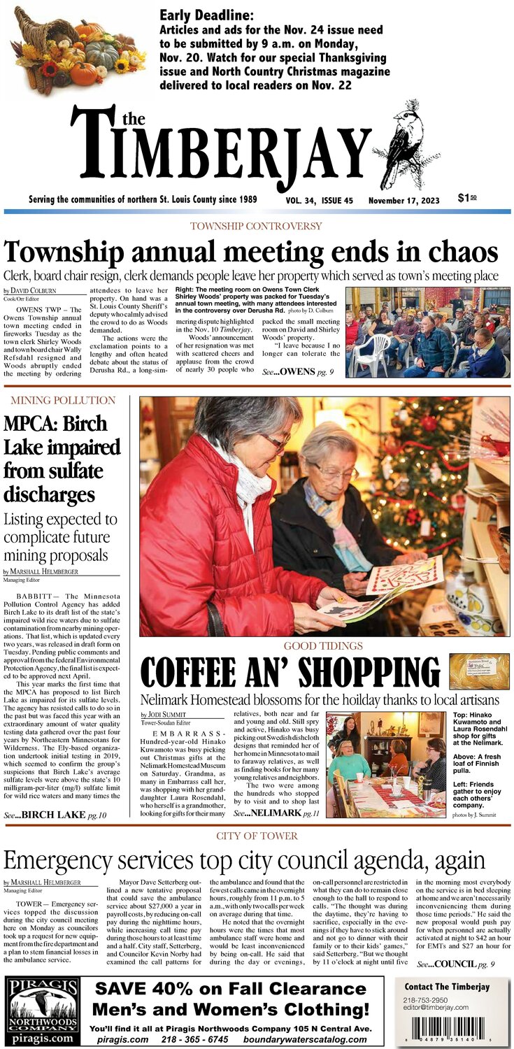 November 17, 2023 e-edition - The Timberjay