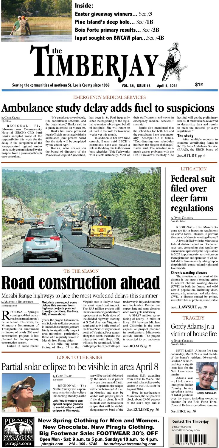 April 5, 2024 e-edition - The Timberjay