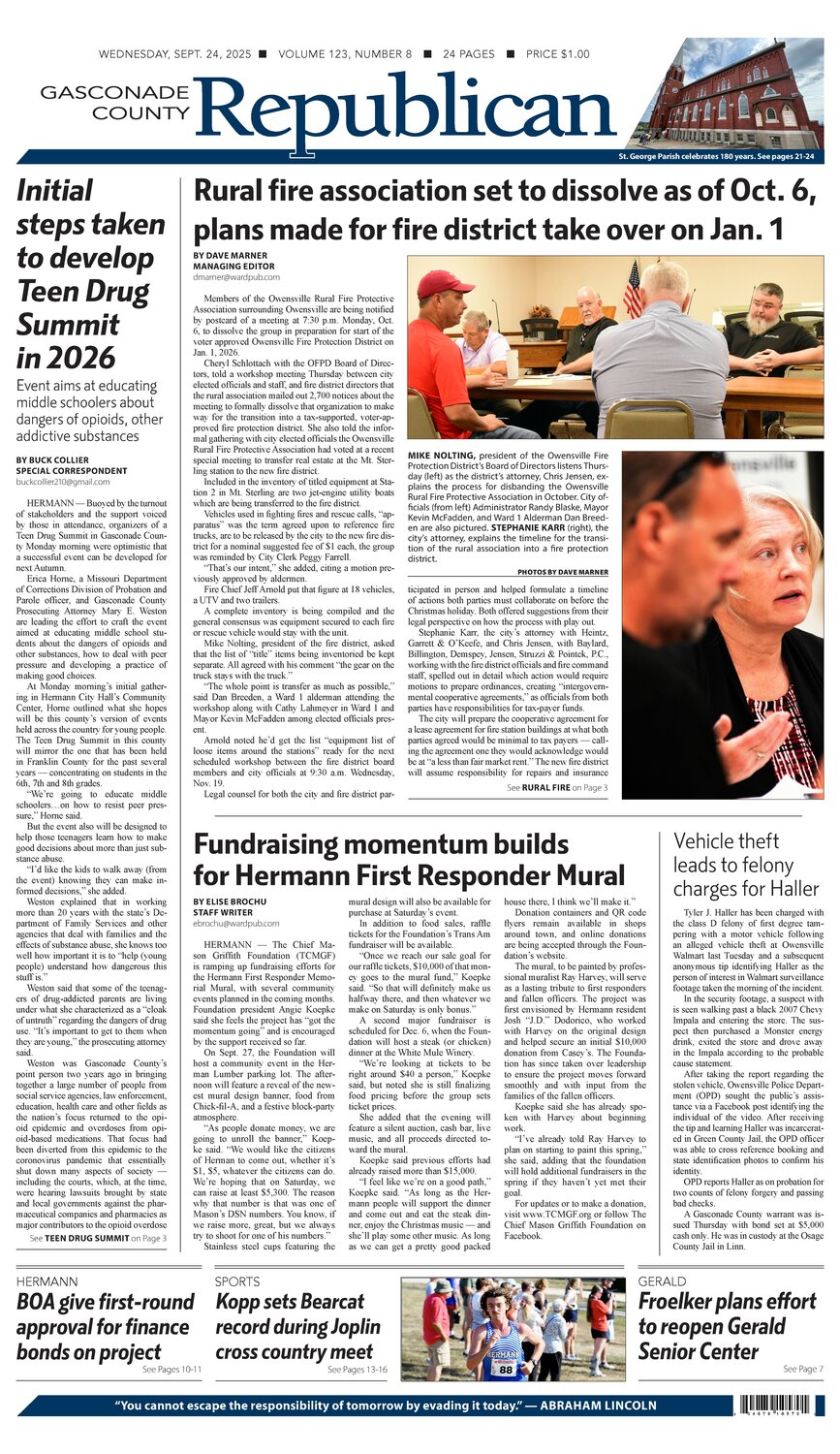 GCR 9-24-25 | Gasconade County Republican